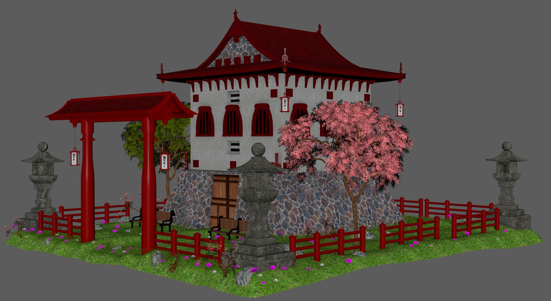 3D Japan Japanese House Model - TurboSquid 1340345
