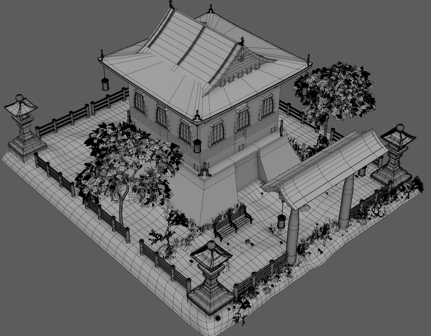 3D Japan Japanese House Model - TurboSquid 1340345