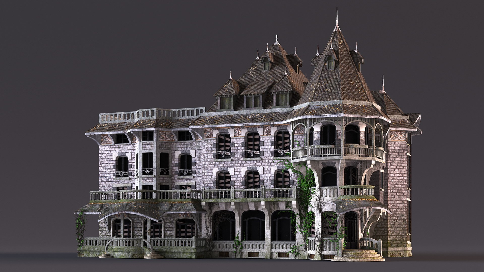 Old Haunted Mansion 3D Model - TurboSquid 2186346