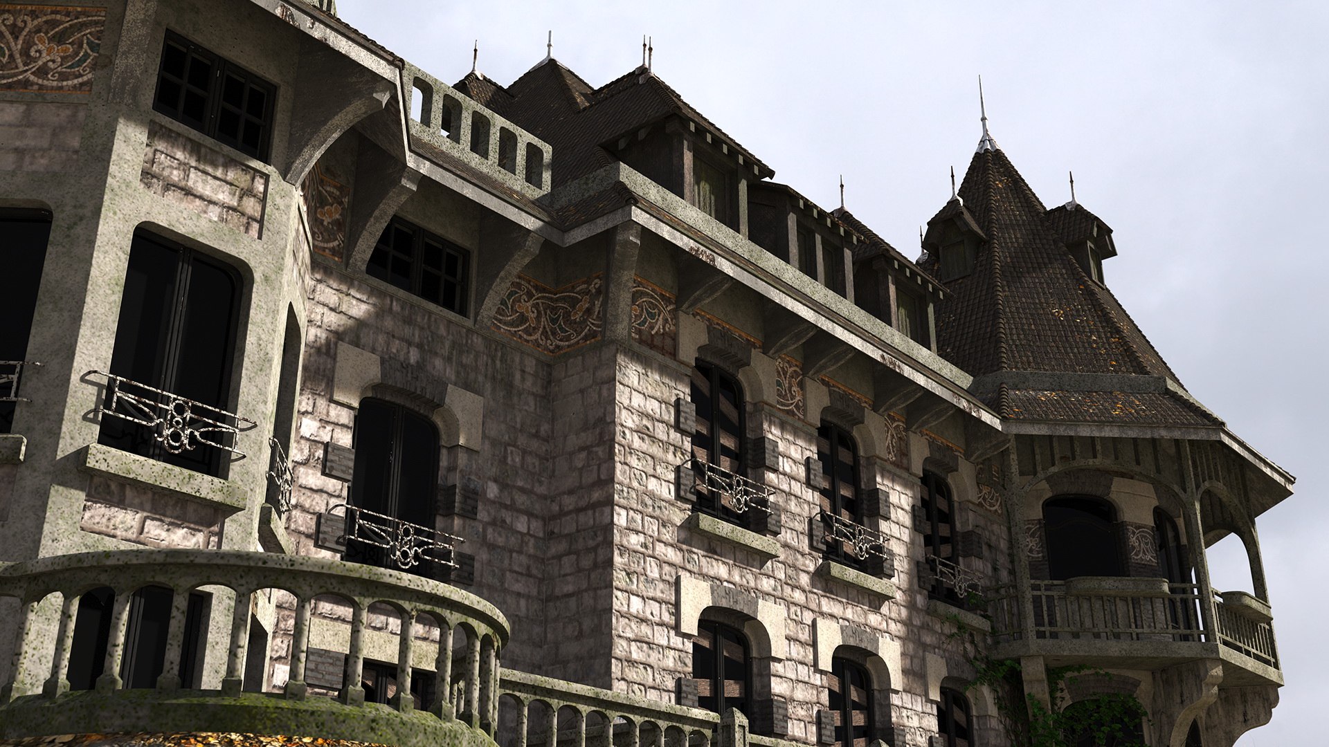 Old Haunted Mansion 3D Model - TurboSquid 2186346