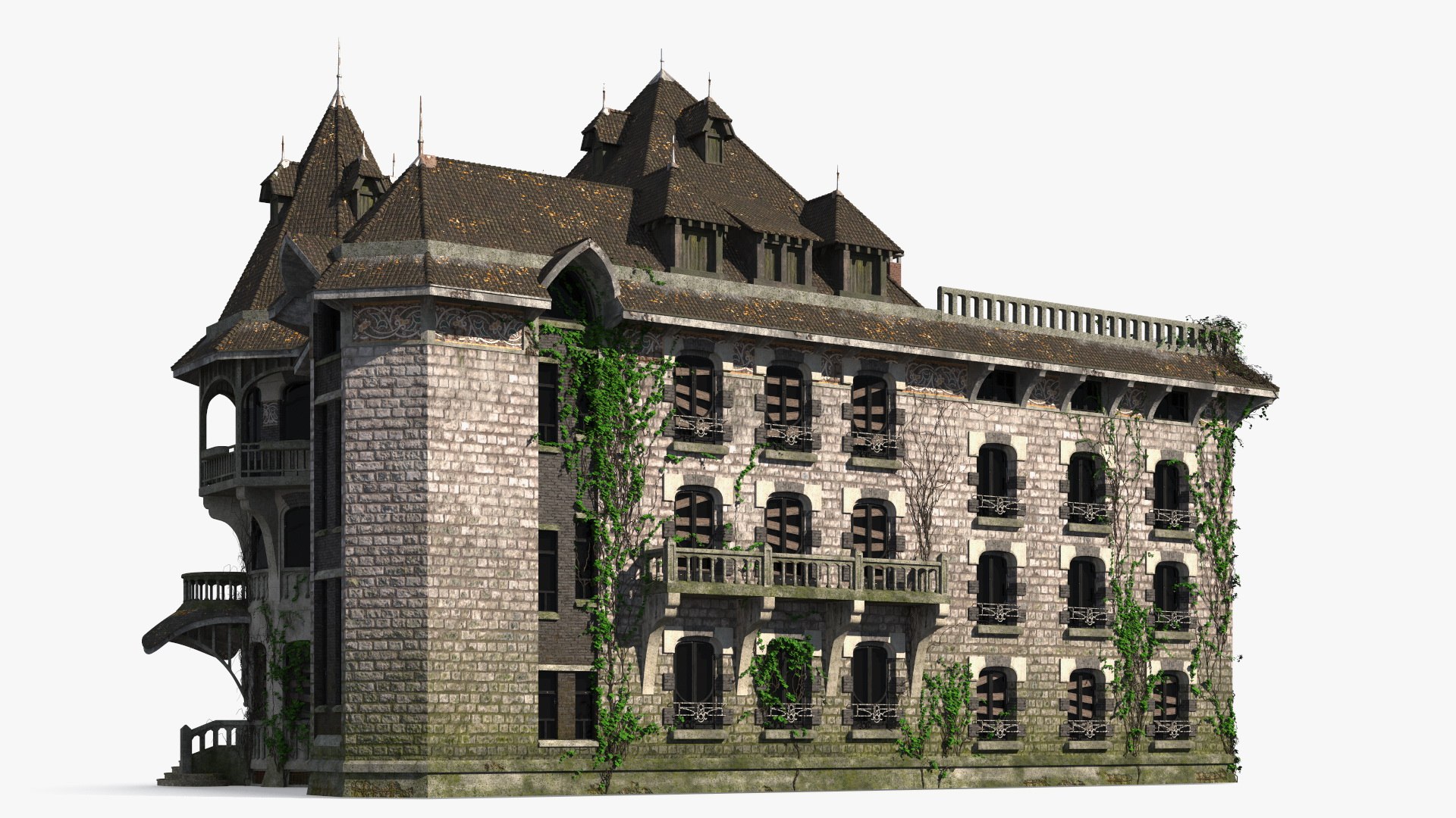 Old Haunted Mansion 3D Model - TurboSquid 2186346