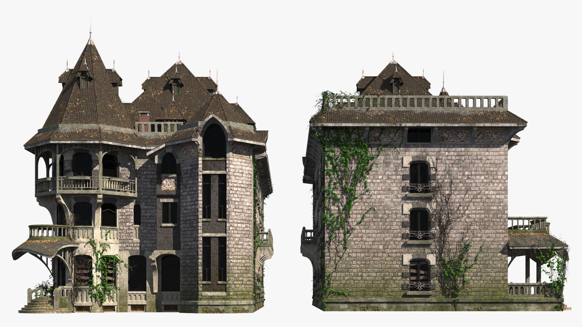 Old Haunted Mansion 3D Model - TurboSquid 2186346