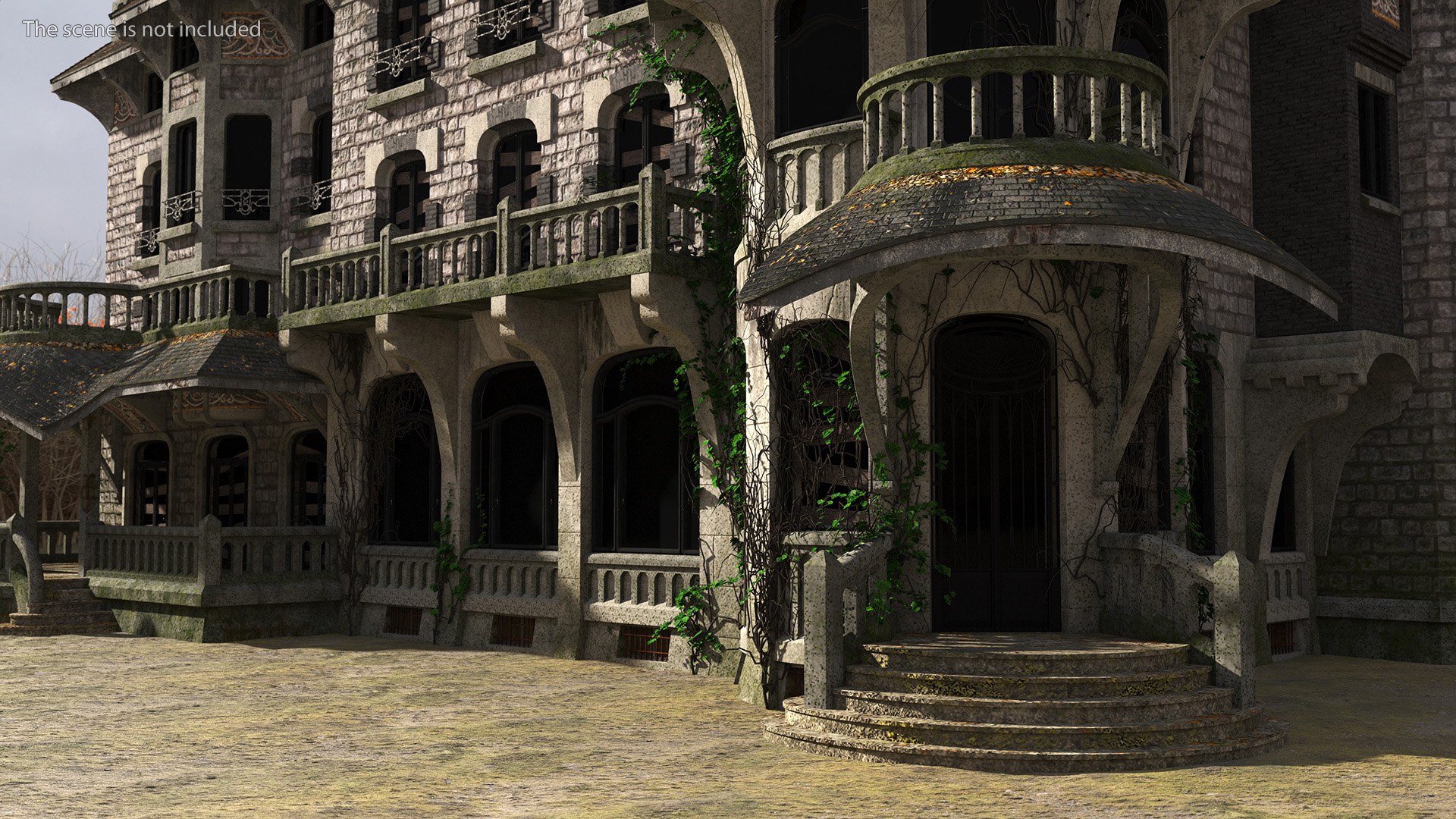 Old Haunted Mansion 3D Model - TurboSquid 2186346