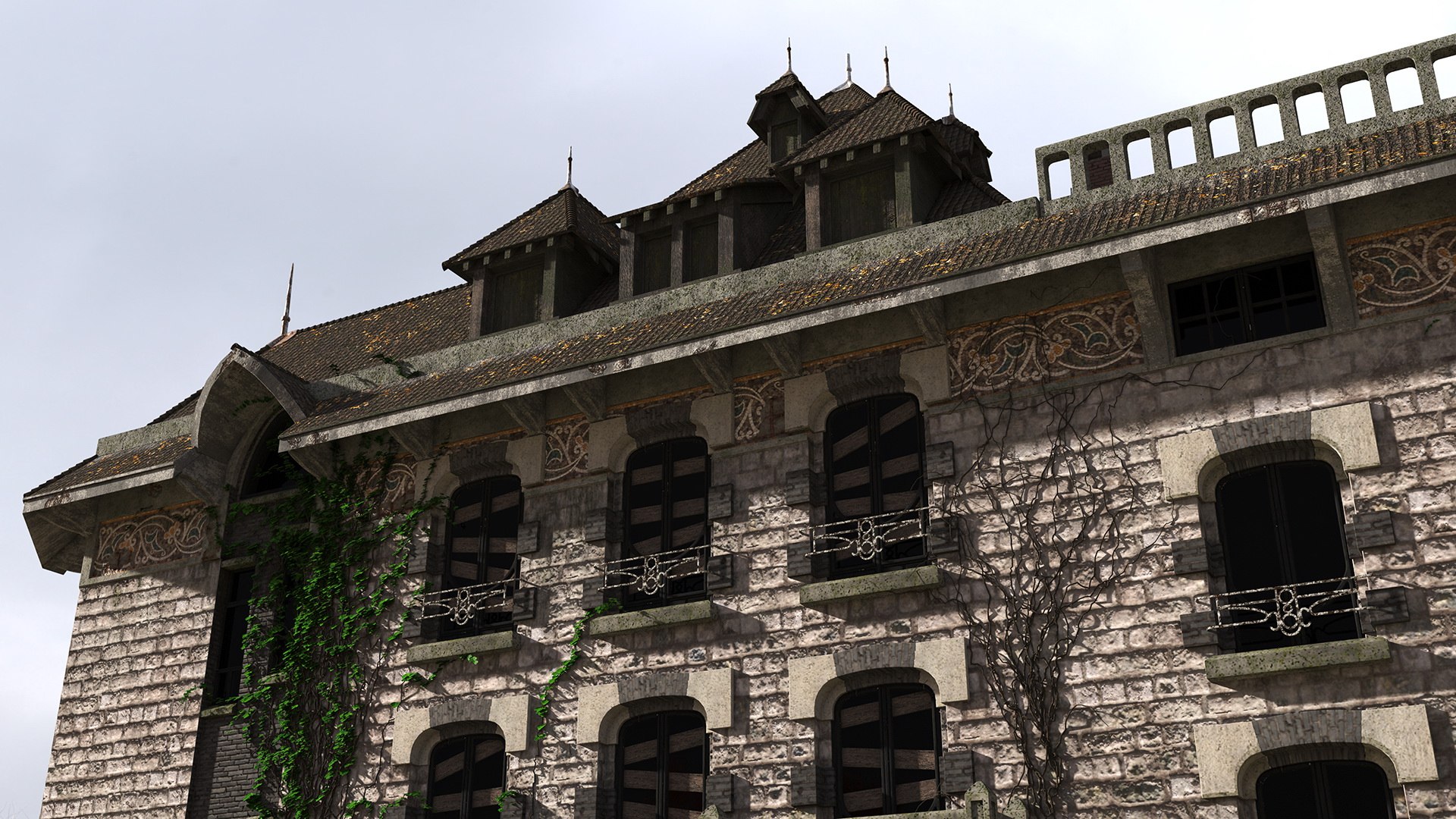 Old Haunted Mansion 3D Model - TurboSquid 2186346