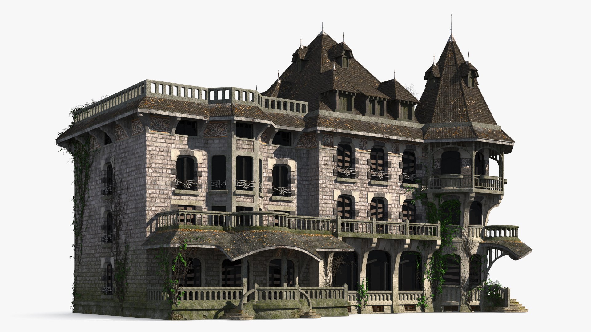 Old Haunted Mansion 3D Model - TurboSquid 2186346
