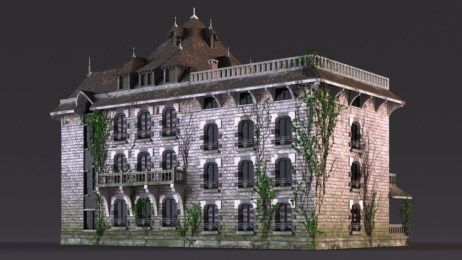 Old Haunted Mansion 3D Model - TurboSquid 2186346