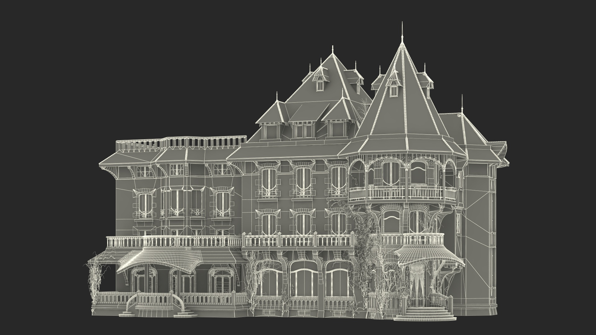 Old Haunted Mansion 3D Model - TurboSquid 2186346