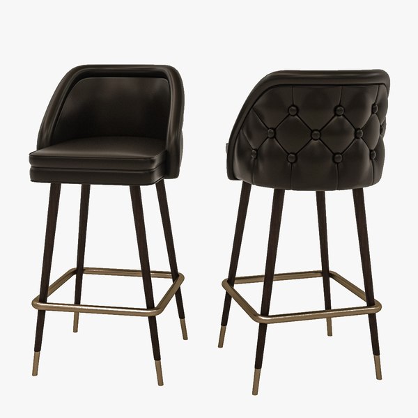 modelo 3d Tufted King Bar Stool - TurboSquid 1995568