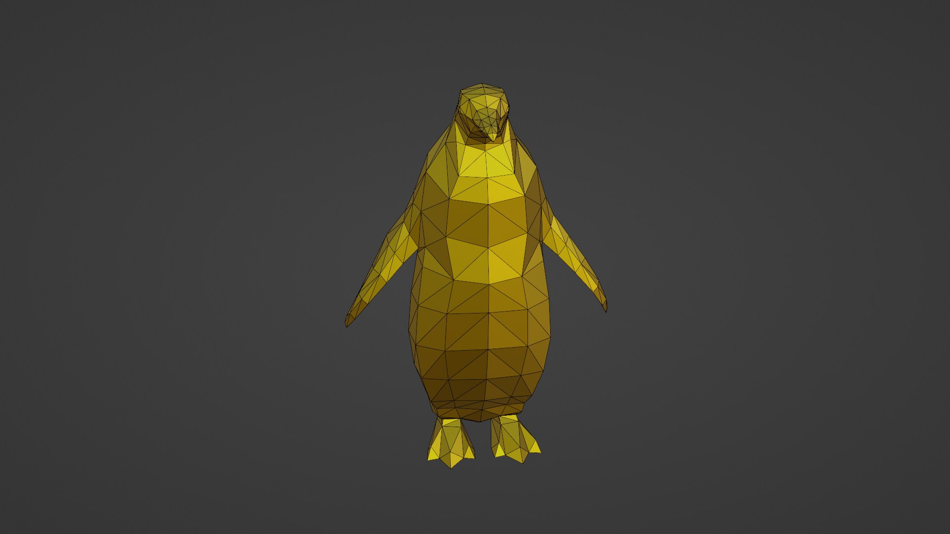 Gold Penguin Model - TurboSquid 2201719