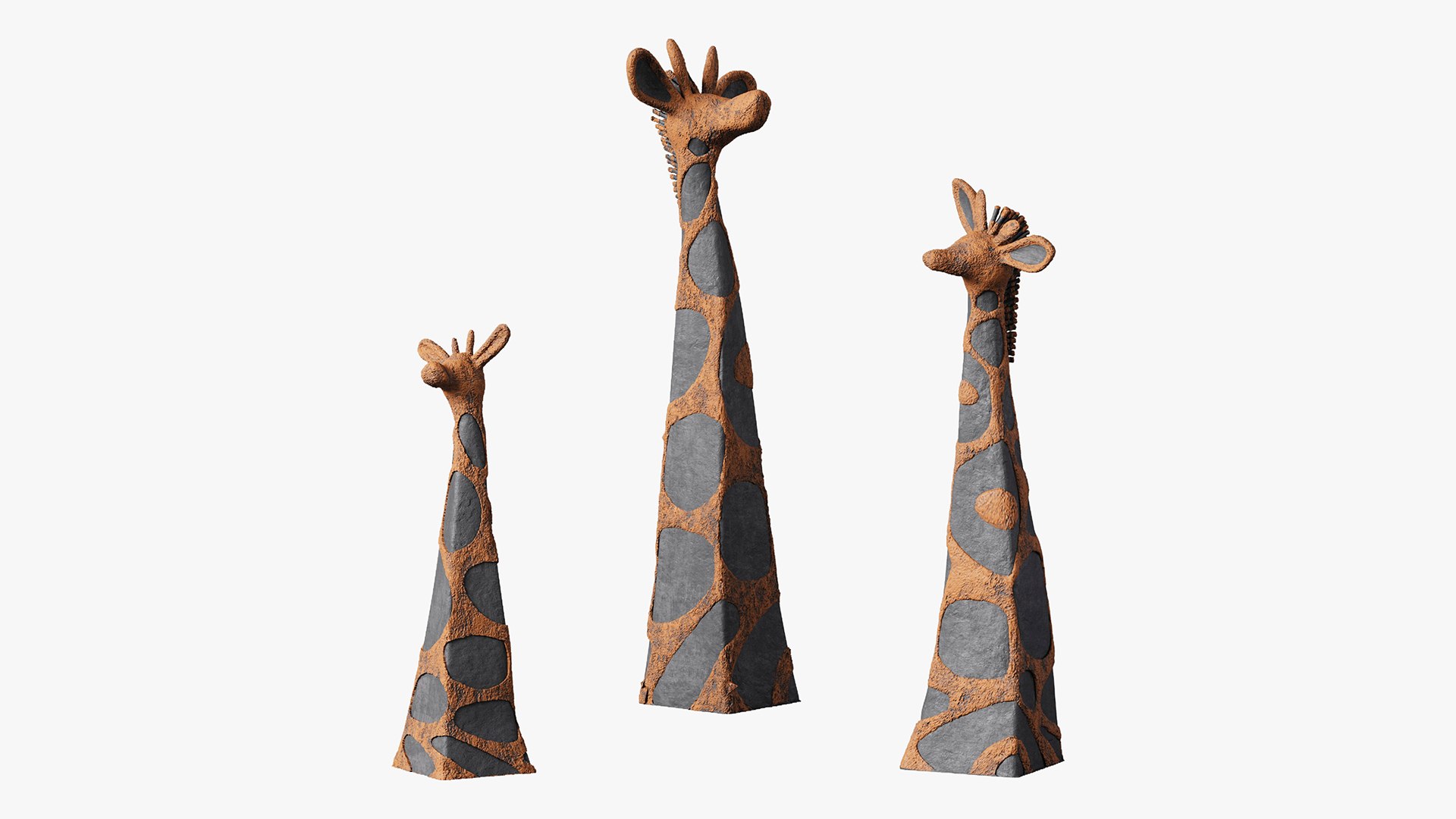 3D Model Sculpture In Clay Giraffes - TurboSquid 2084223