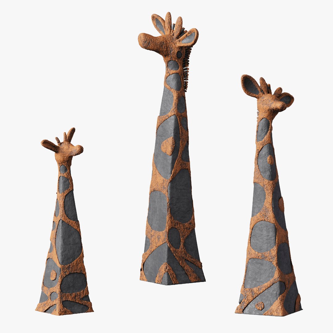 3D Model Sculpture In Clay Giraffes - TurboSquid 2084223