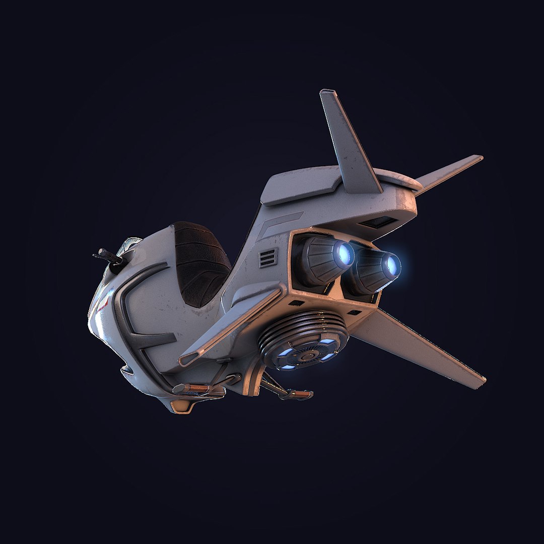 Sci-fi Hover Bike 3d Model