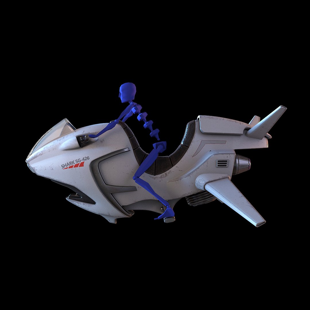 Sci-fi Hover Bike 3d Model