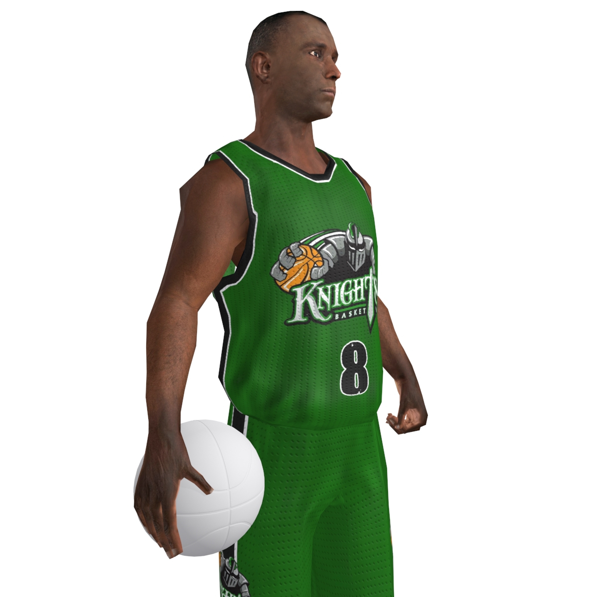 3d rigged basketball player ball model
