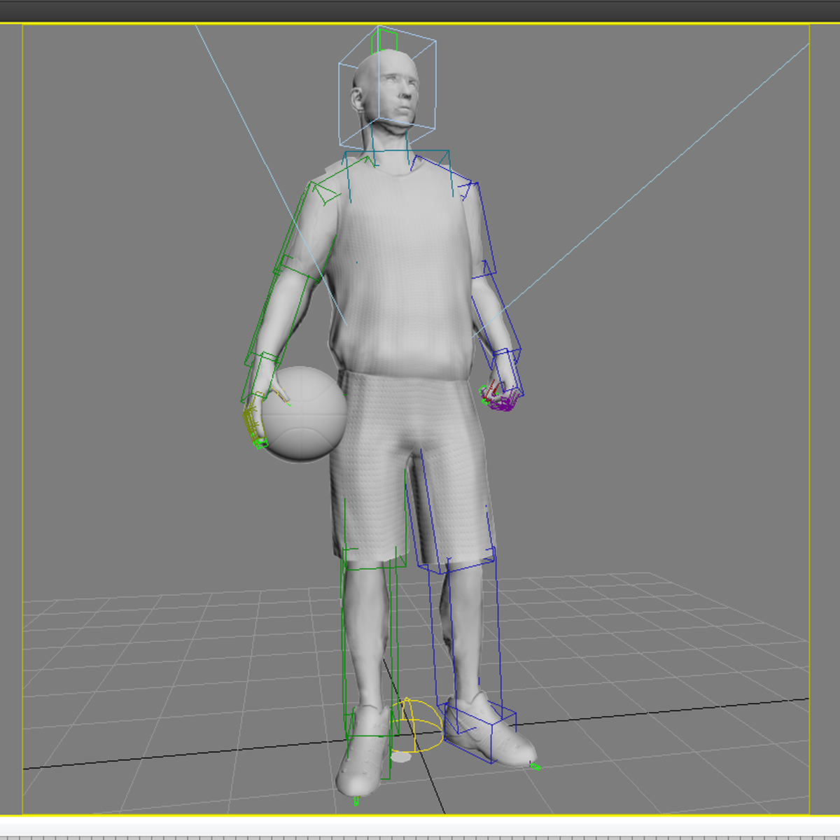 3d rigged basketball player ball model