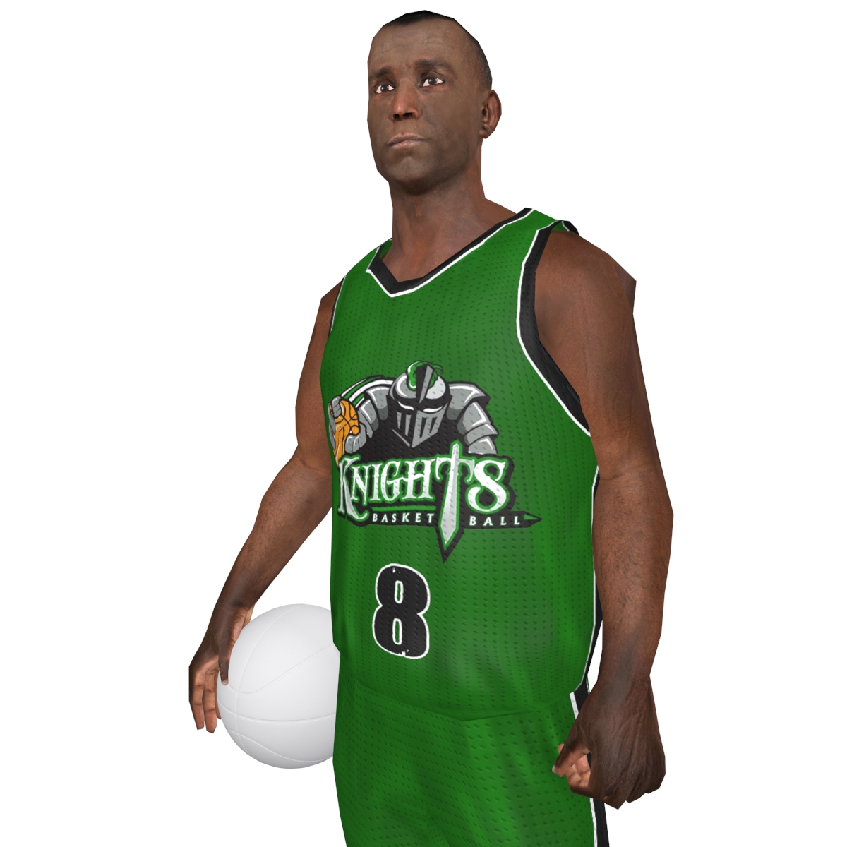 3d rigged basketball player ball model