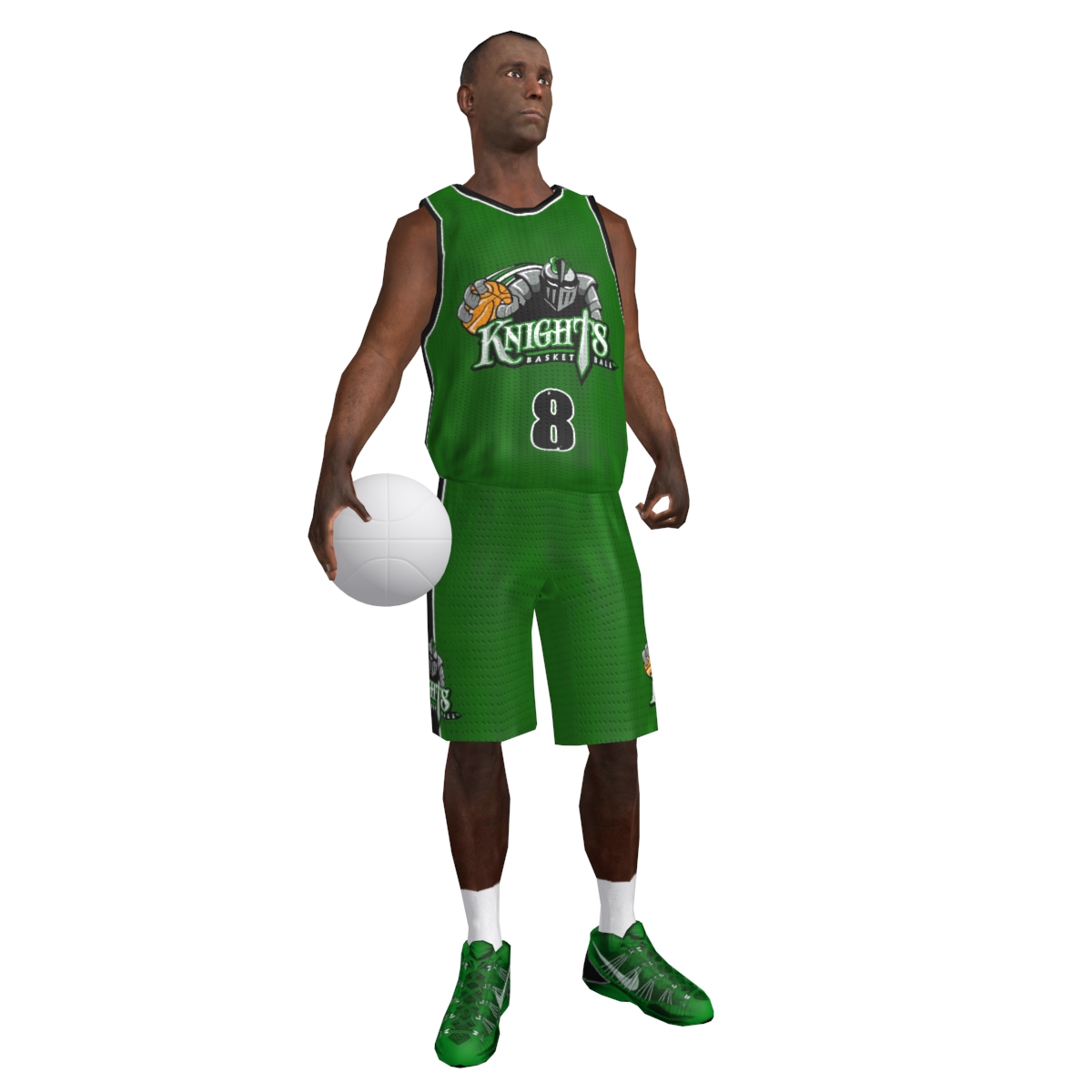 3d rigged basketball player ball model