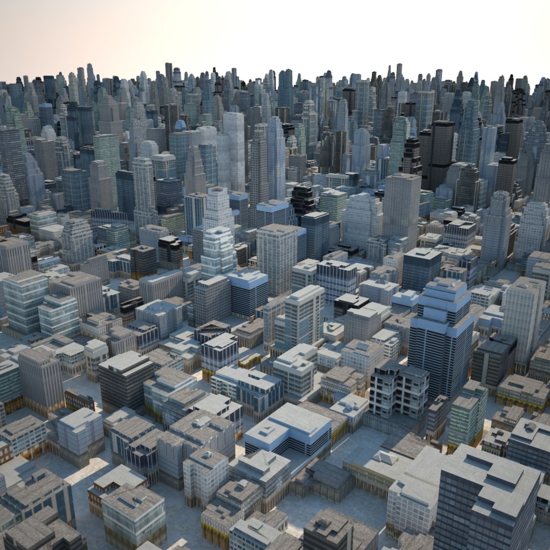 Cityscape Scene Highrise 3d Model