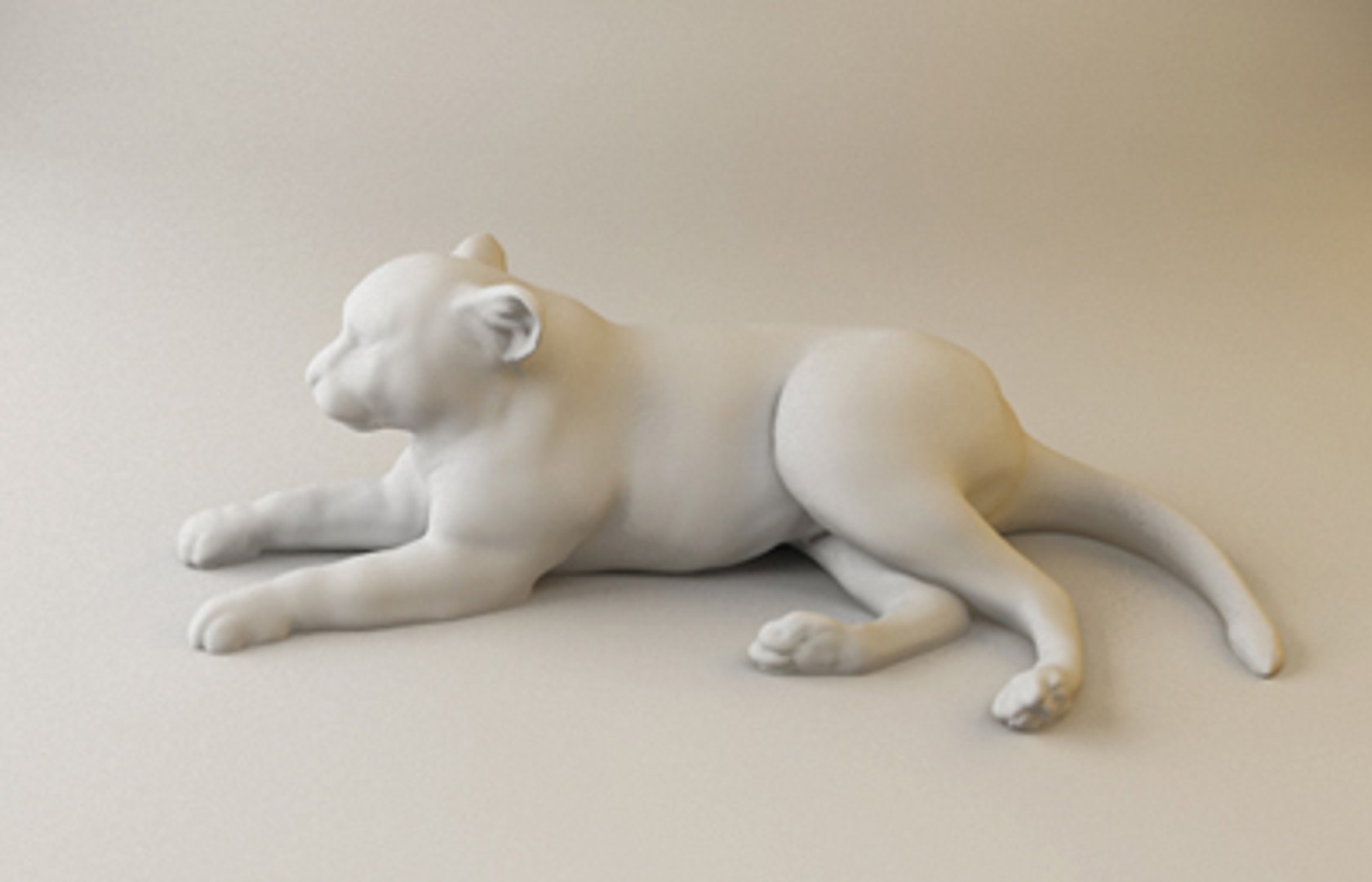 Maya Lion Cub Sculpture