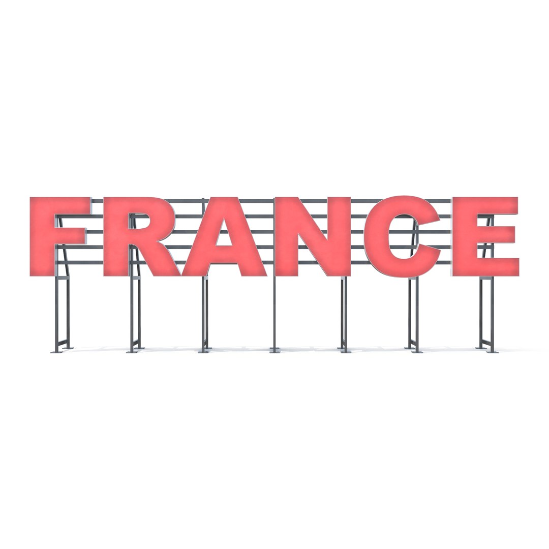 3D country sign france - TurboSquid 1804569