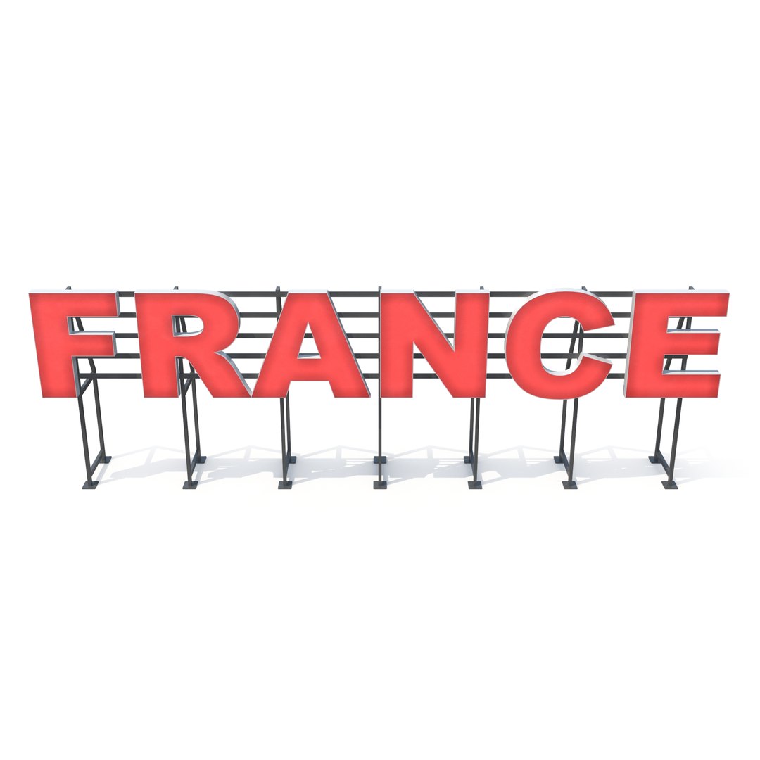 3D country sign france - TurboSquid 1804569