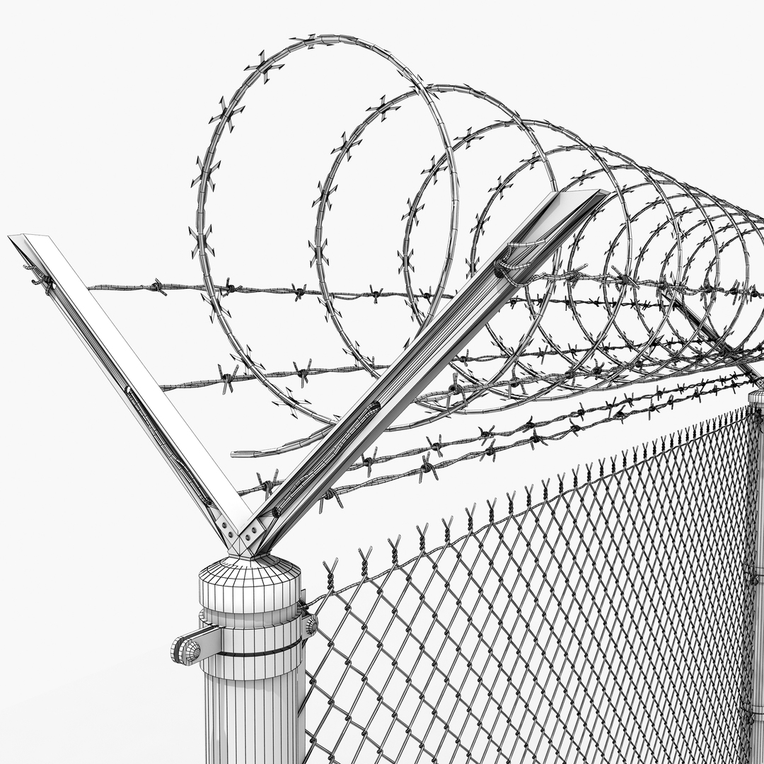 Barbed wire fence 3D model - TurboSquid 1230652