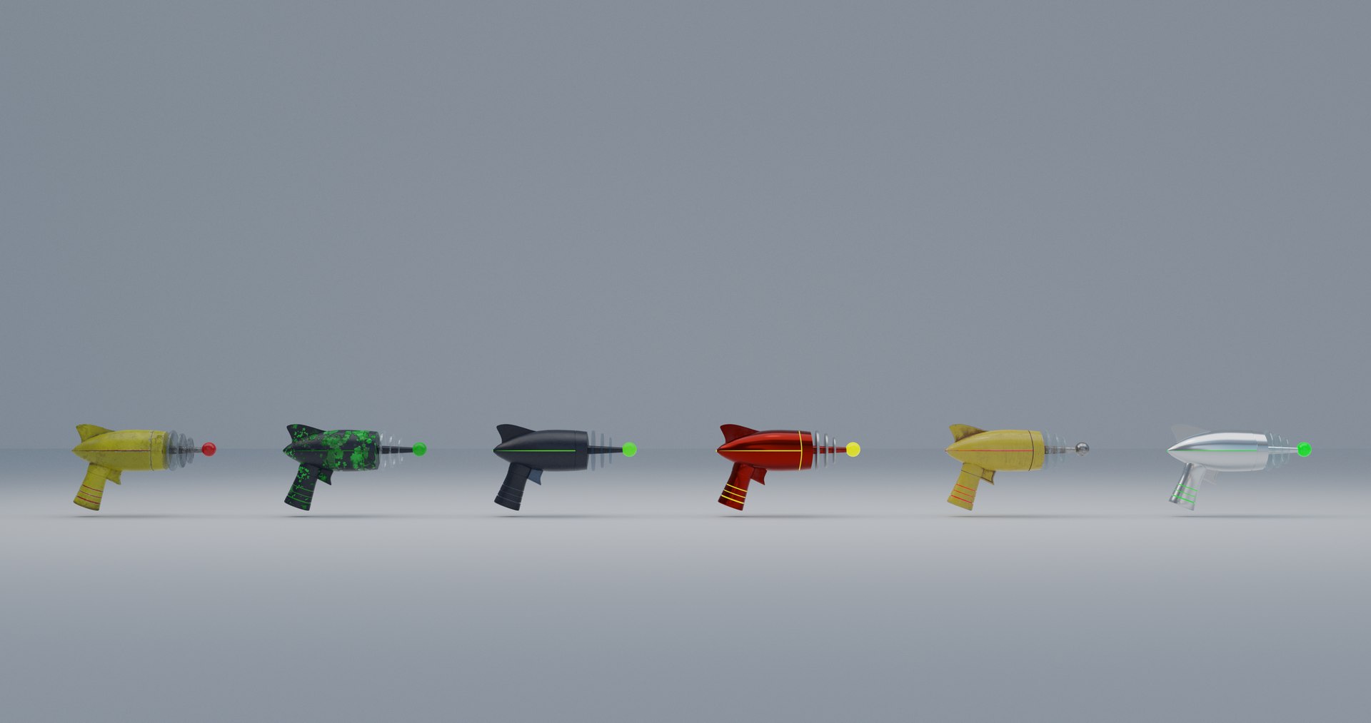 3D Ray Gun With 6 Textures Model - TurboSquid 2037292