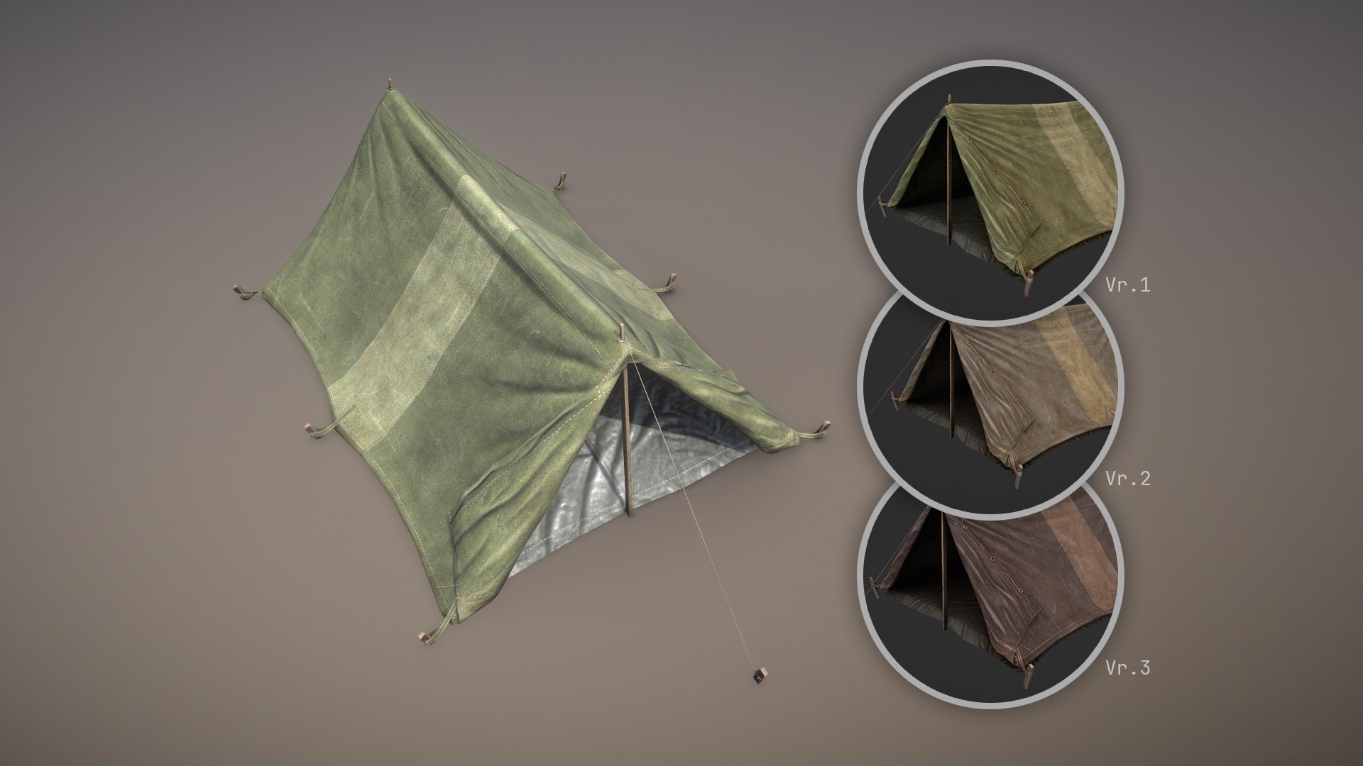 3D Military Tent WWII TwoSleeping Open - TurboSquid 2075143