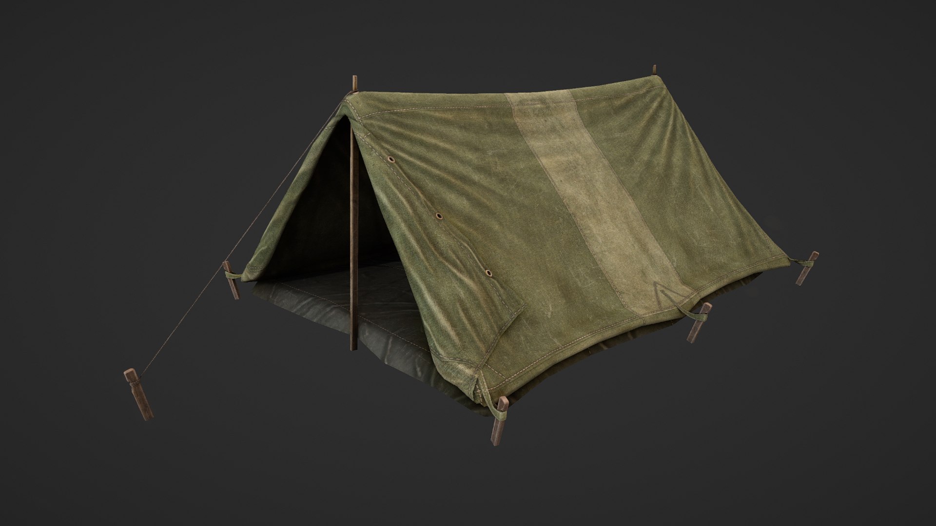 3D Military Tent WWII TwoSleeping Open - TurboSquid 2075143