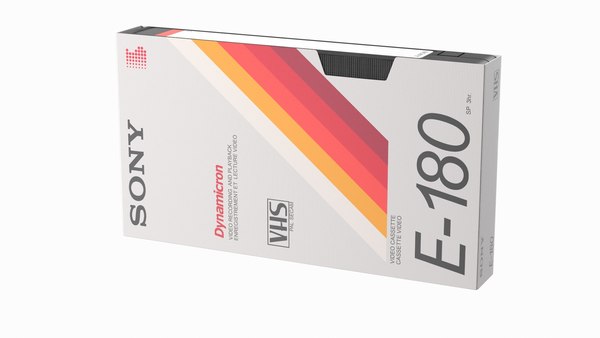Sony Dynamicron E180 VHS 카세트(커버 포함) 3D 모델 - TurboSquid 1787317