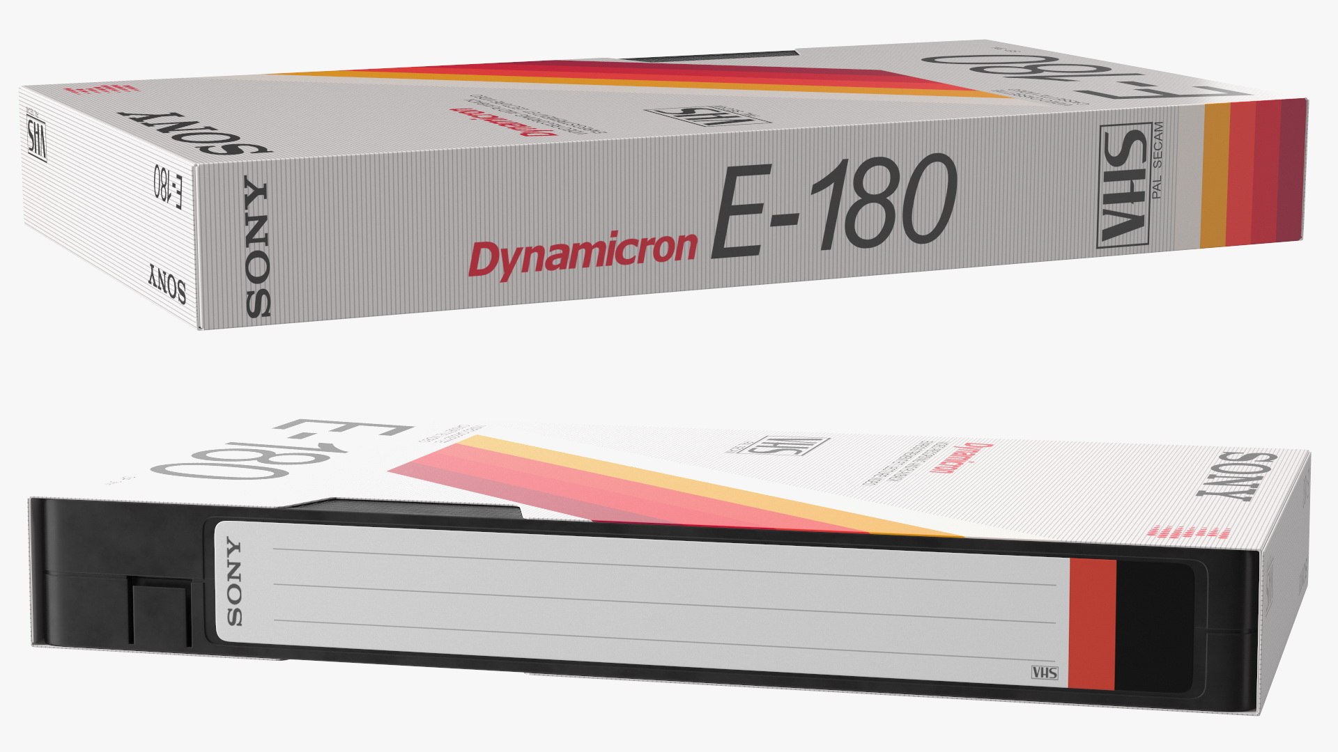 3D model Sony Dynamicron E180 VHS Cassette with Cover - TurboSquid 1787317