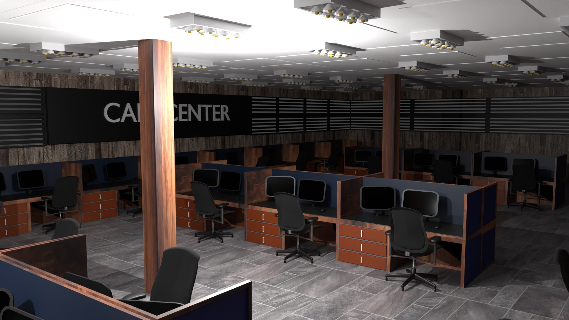 Call Center Interior 3D Model - TurboSquid 2179911