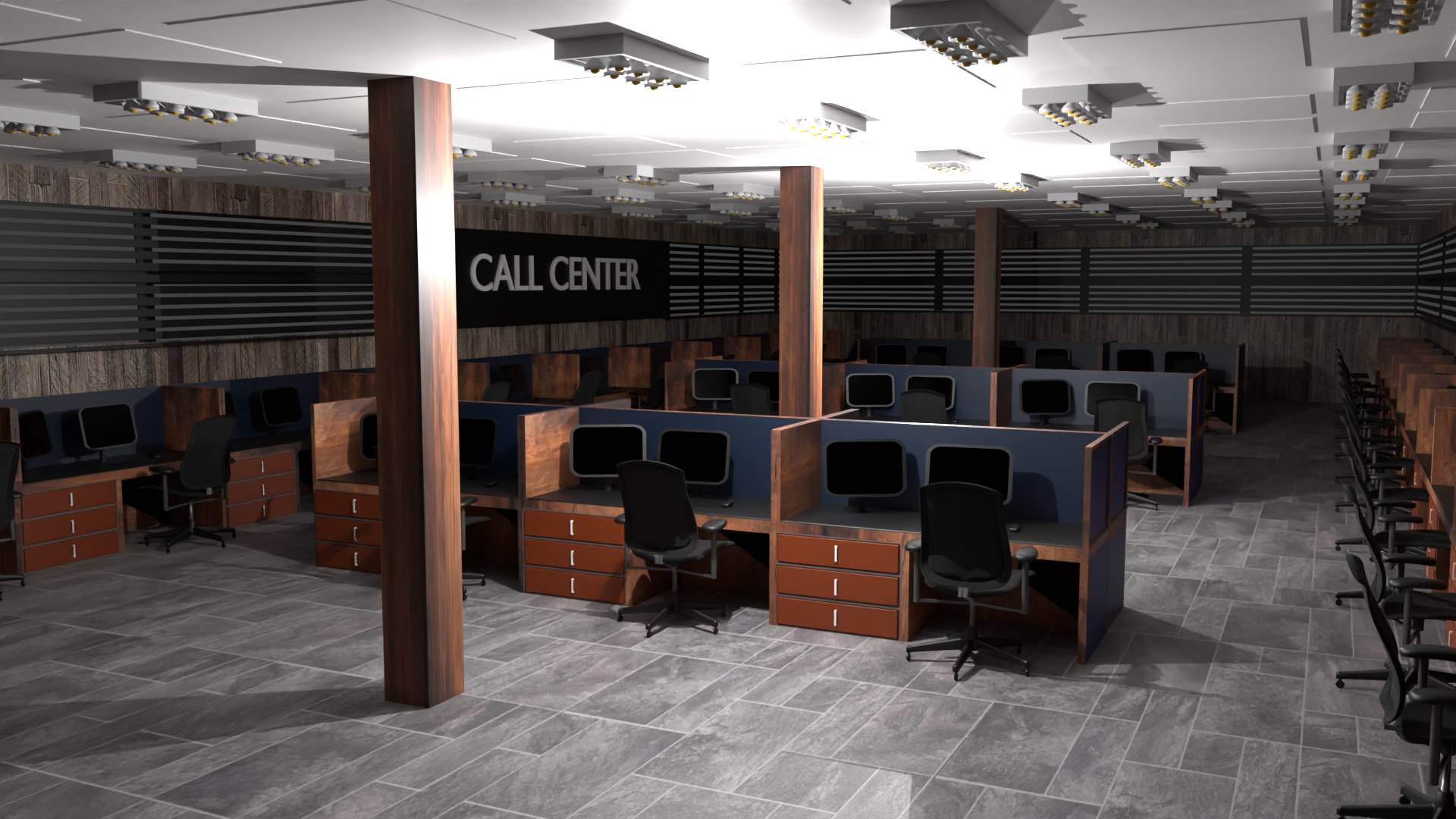 Call Center Interior 3D Model - TurboSquid 2179911