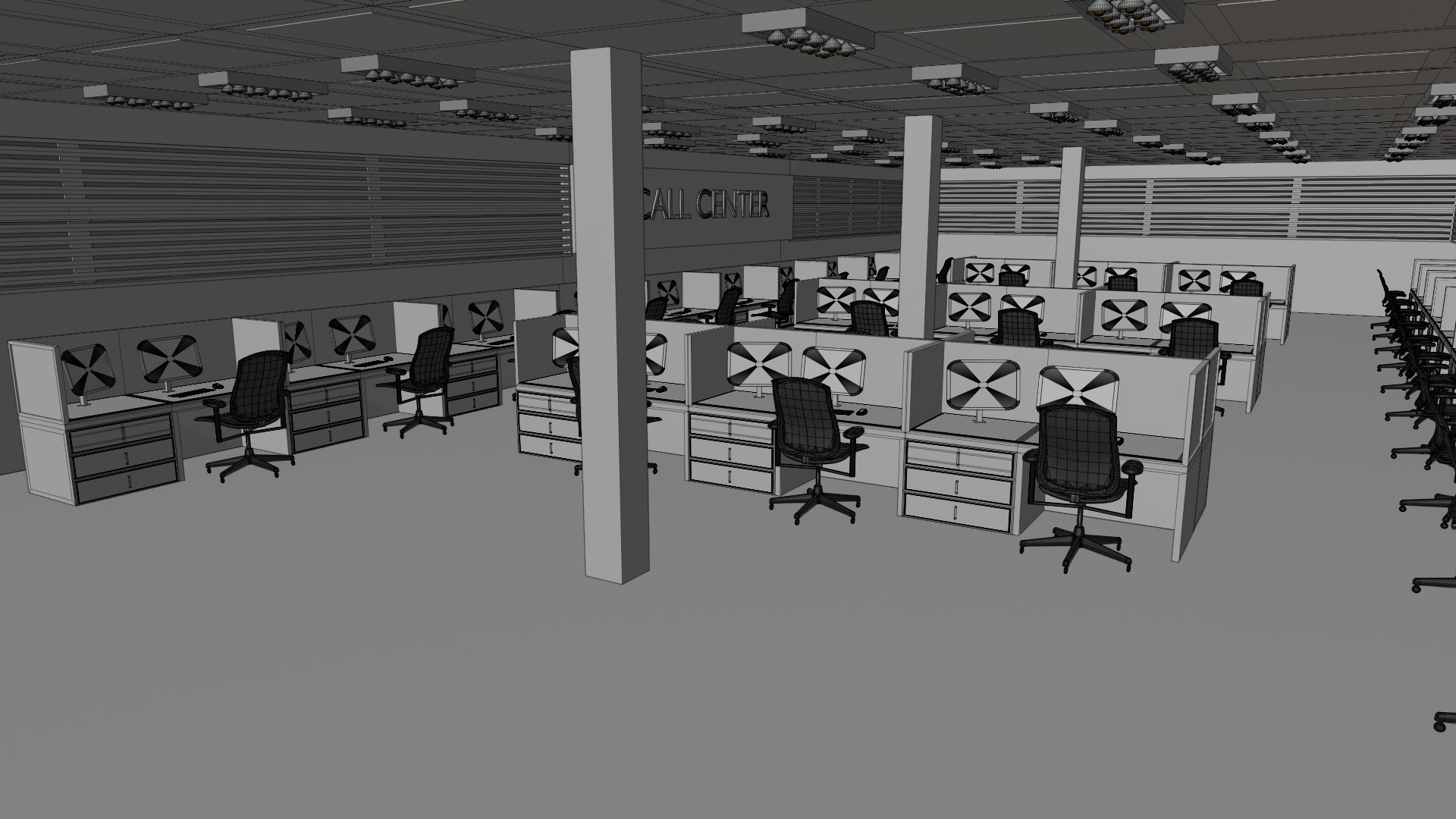 Call Center Interior 3D Model - TurboSquid 2179911