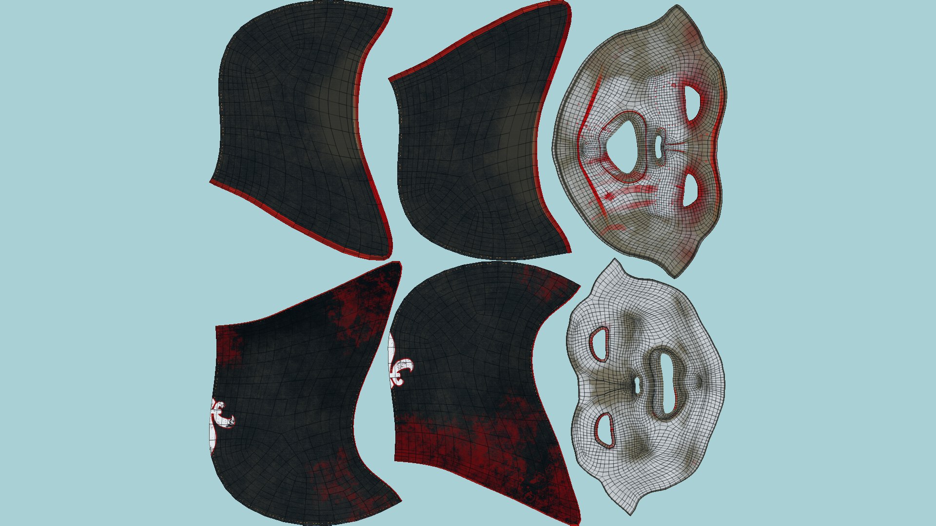 3D Model Assassin Mask A04 Red Blood - Character Design Fashion ...