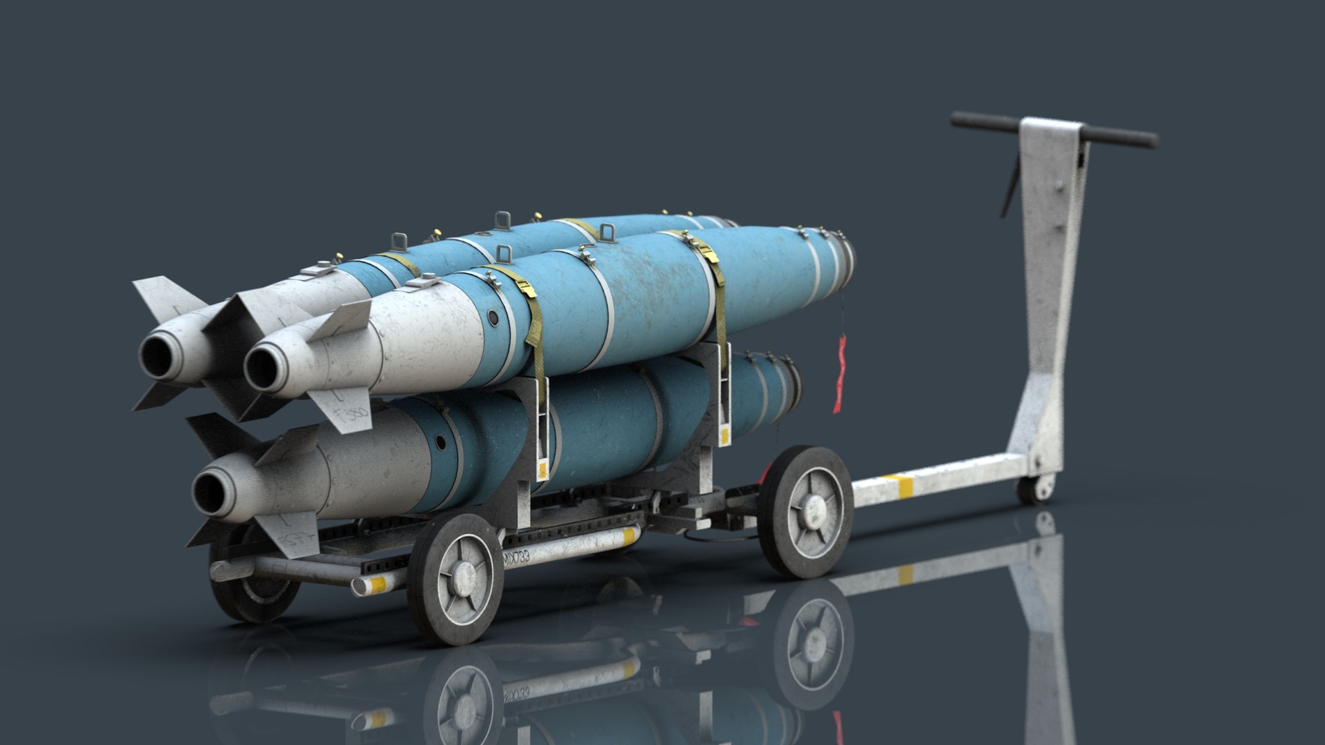 3D USN MHU-191 Bombs Cart With GBU-38 Laser JDAM Bombs Model ...
