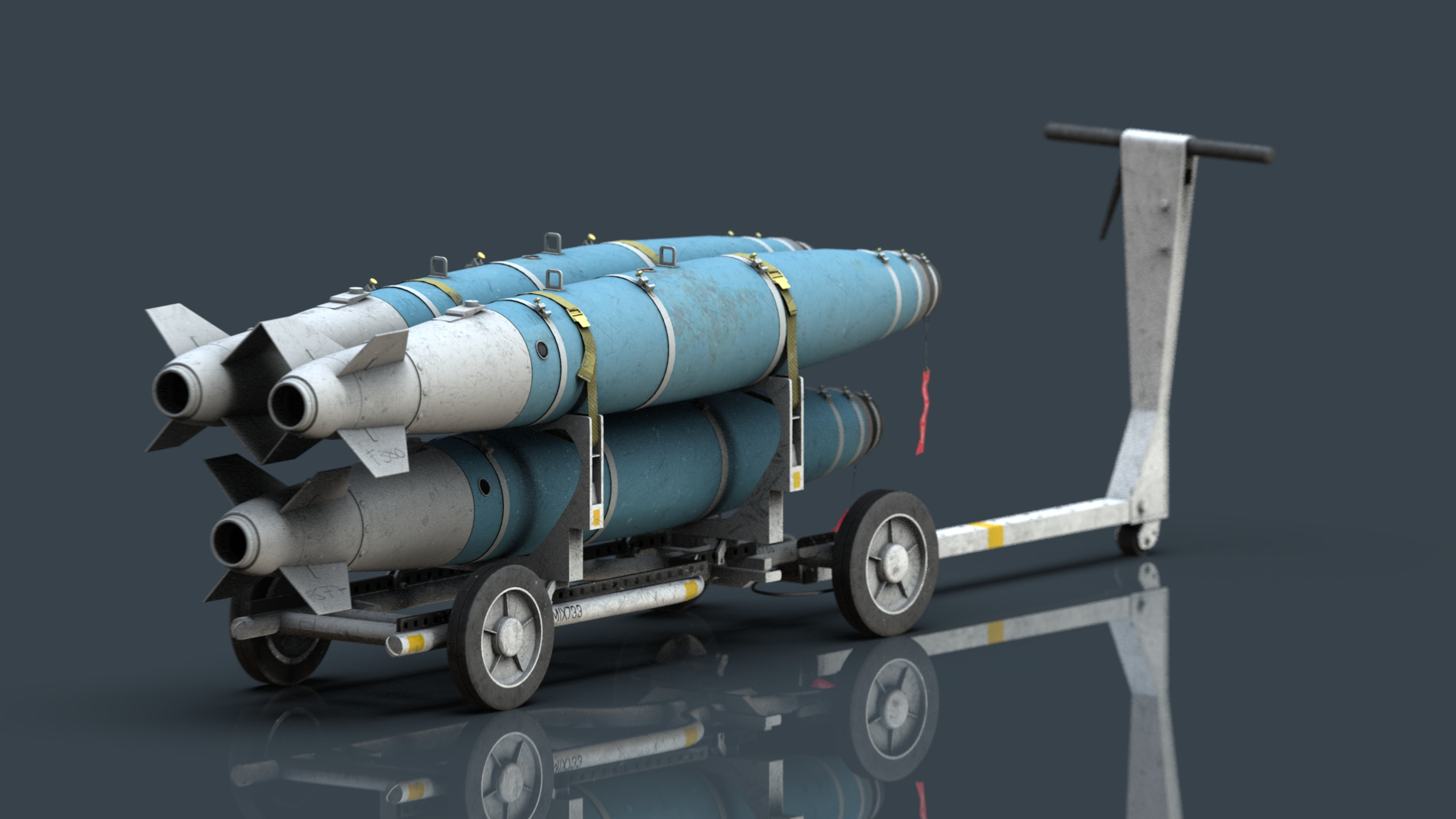 3D USN MHU-191 Bombs Cart with GBU-38 Laser JDAM bombs model ...
