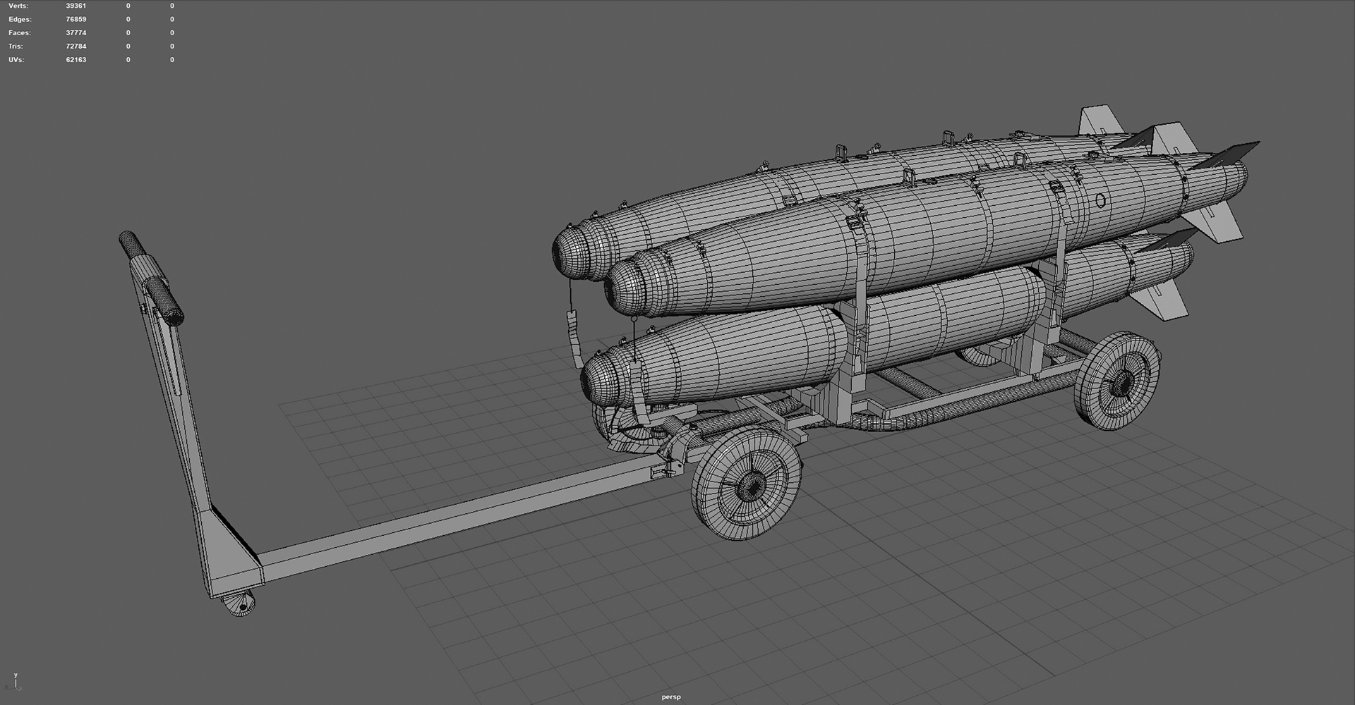 3D USN MHU-191 Bombs Cart with GBU-38 Laser JDAM bombs model ...