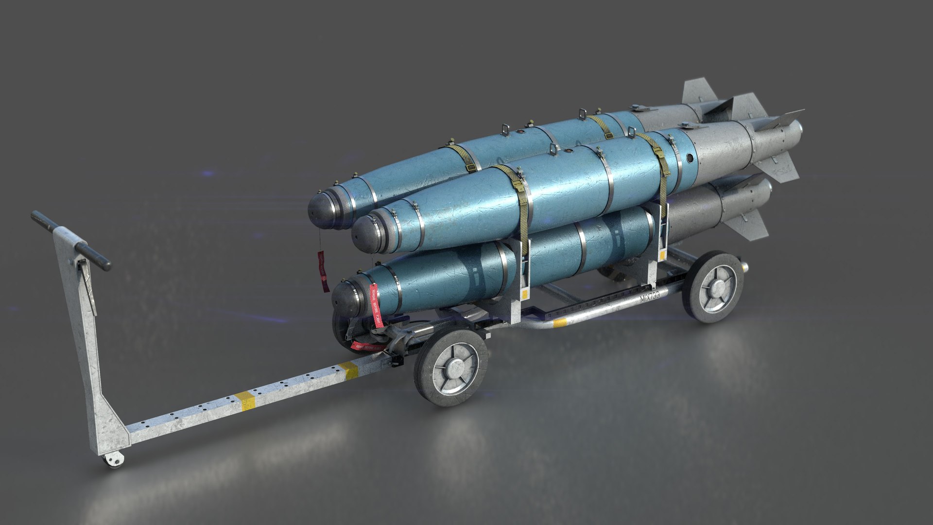 3D USN MHU-191 Bombs Cart With GBU-38 Laser JDAM Bombs Model ...