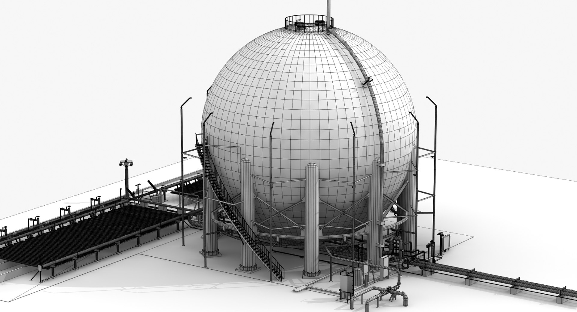 3d model lh2 storage facilities shuttle launch