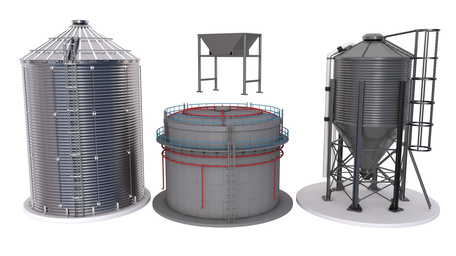 Grain Storage Bins Collection 3D - TurboSquid 1866438