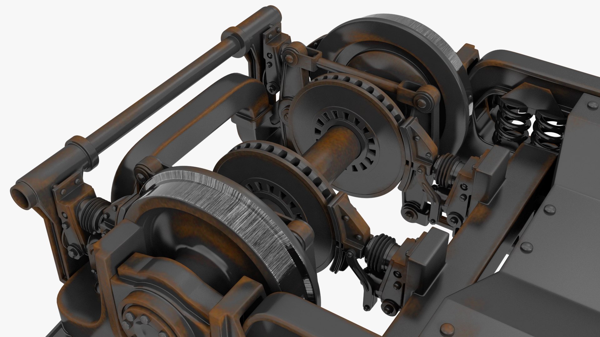 3D Rusty Rail Train Wheels - TurboSquid 2146507