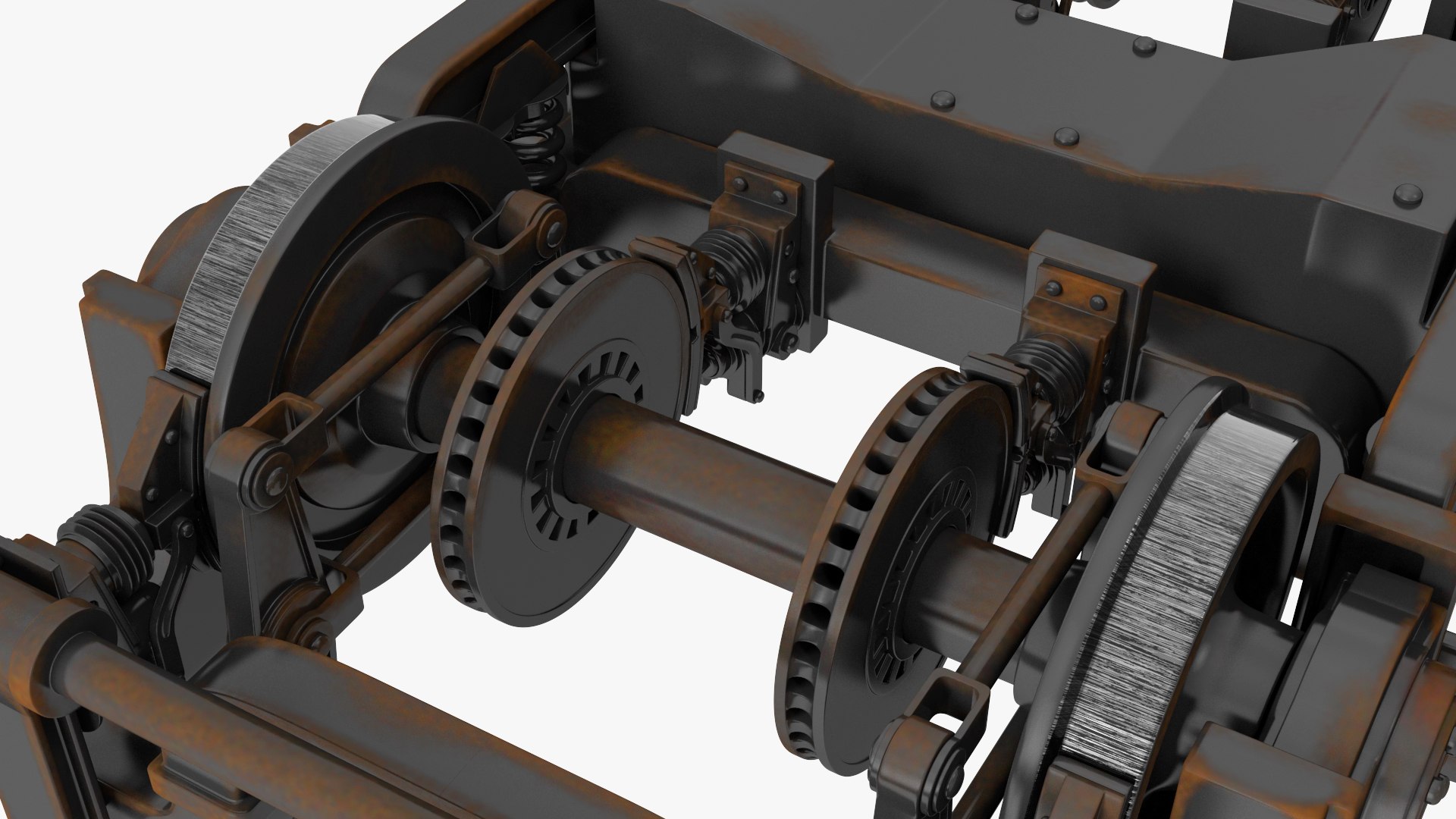 3D Rusty Rail Train Wheels - TurboSquid 2146507