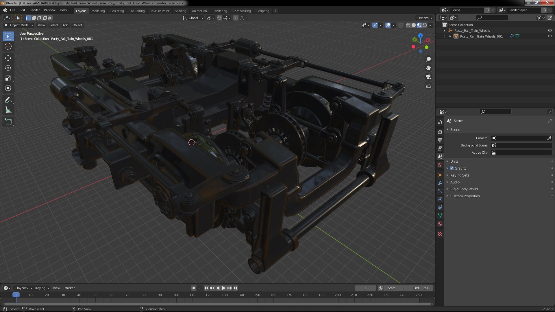 3D Rusty Rail Train Wheels - TurboSquid 2146507