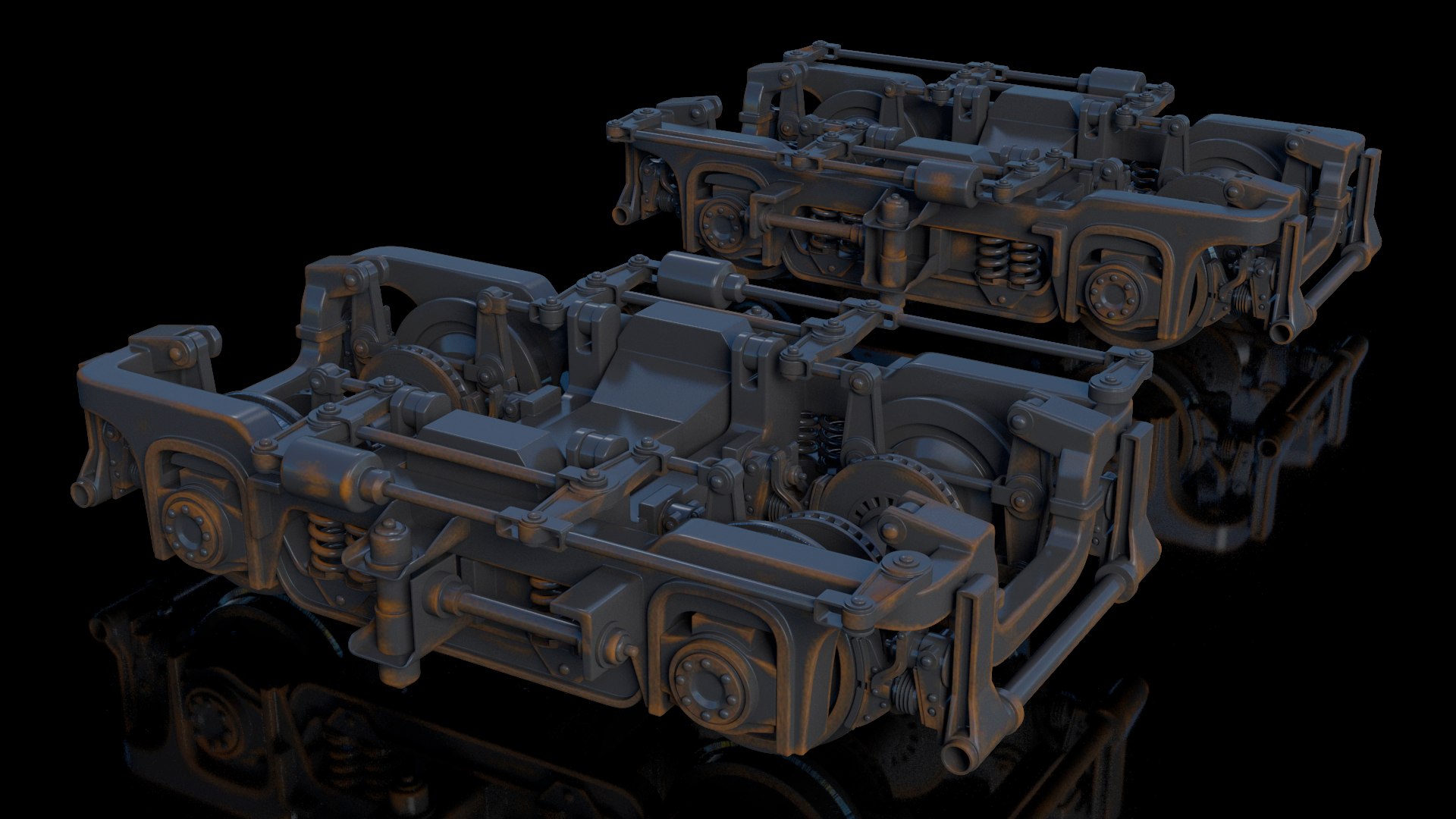 3D Rusty Rail Train Wheels - TurboSquid 2146507