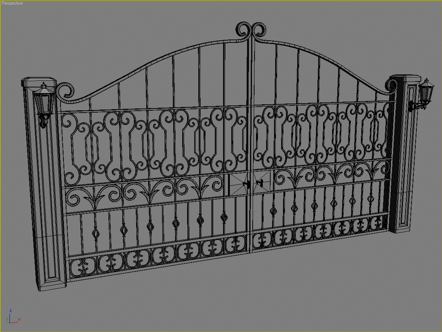 3d Model Old Ornamental Gate 2