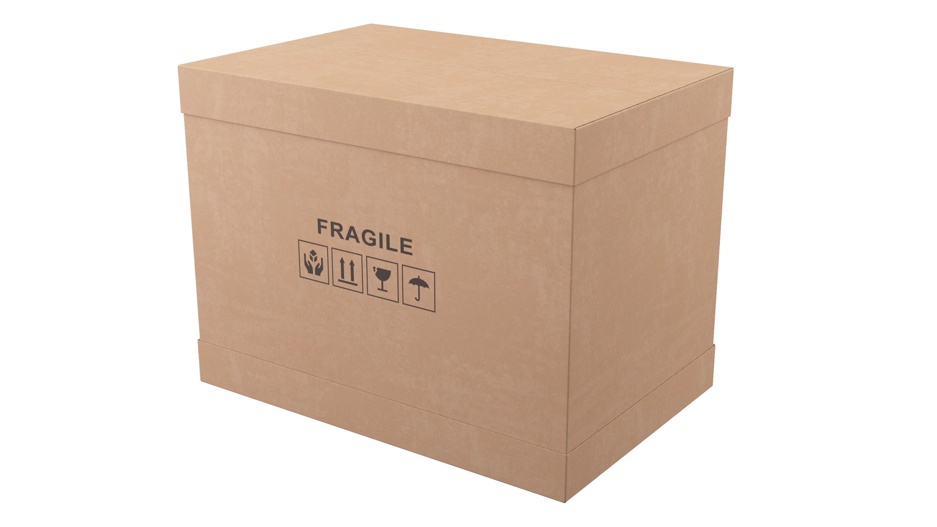 3D Cardboard Box 120x80x90cm Model - TurboSquid 1994189