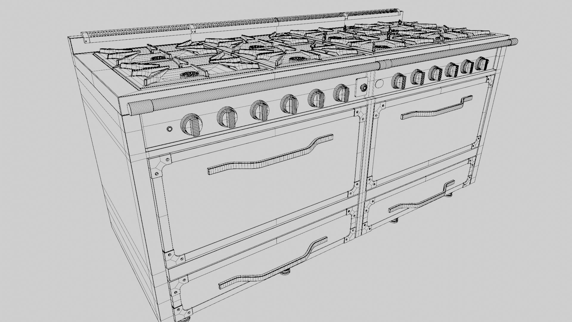 Freestanding Range With 8 Burners-66inch 3D Model - TurboSquid 2028711