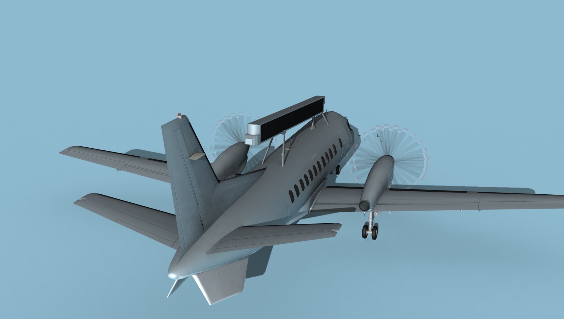 3D Model SAAB SF340 AEWAC V03 Unmarked - TurboSquid 1925161