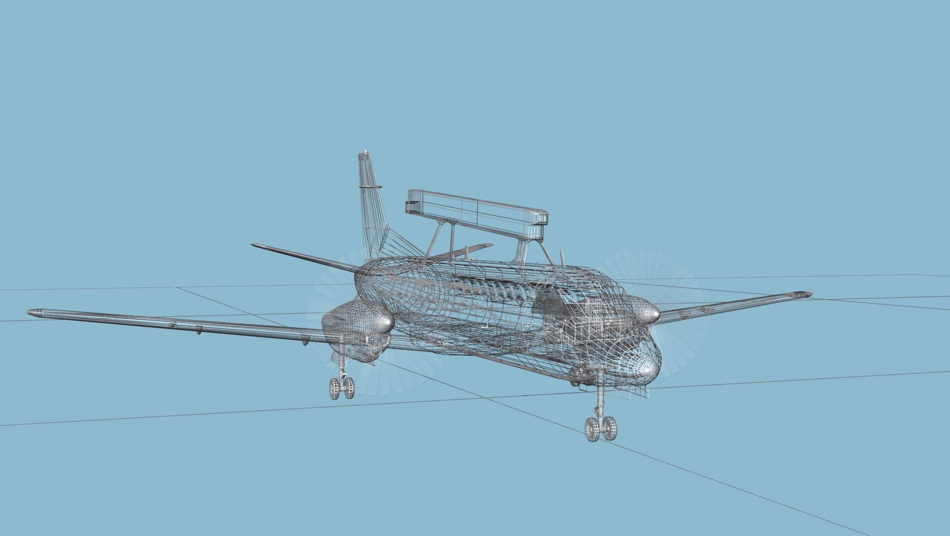 3D Model SAAB SF340 AEWAC V03 Unmarked - TurboSquid 1925161